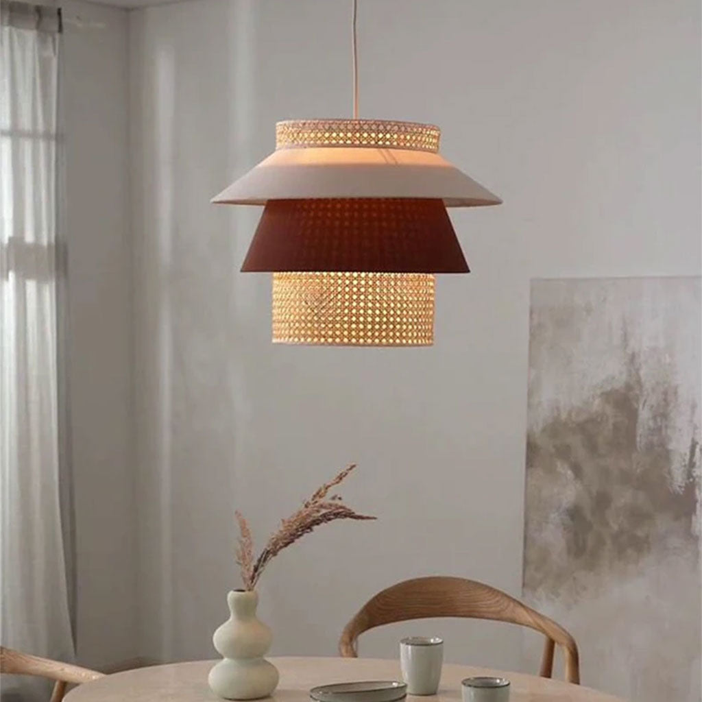 Tiered Rattan Pendant Light - Japanese Inspired Lighting – indochinadecor