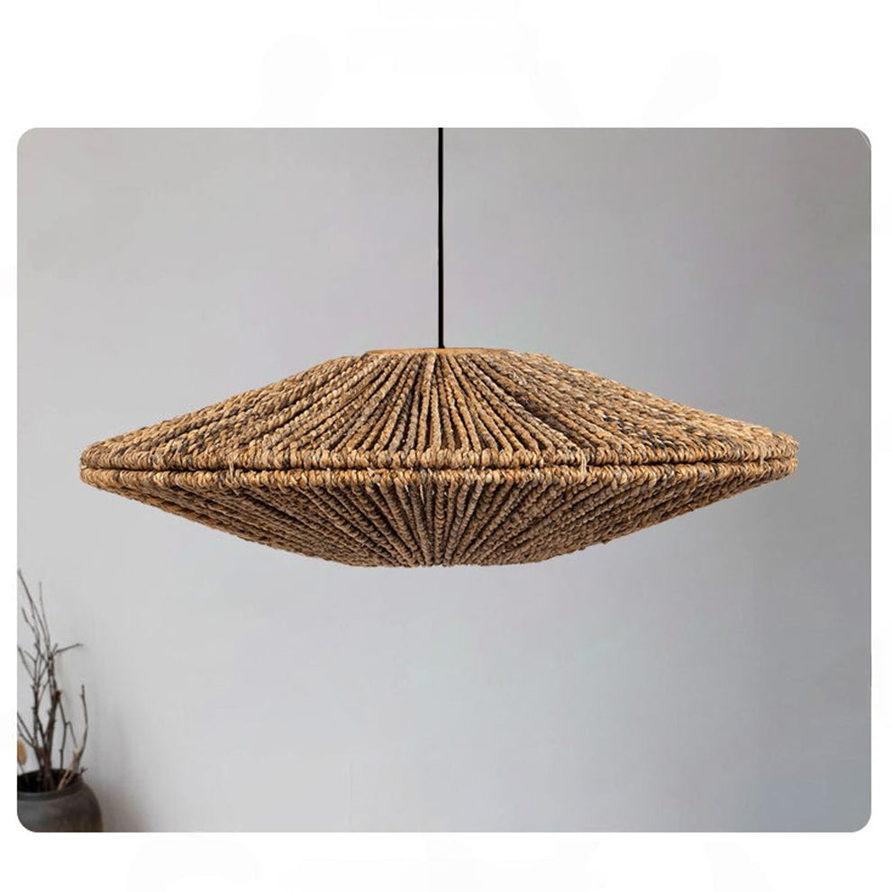 Rustic Rattan Pyramid Pendant Light – indochinadecor