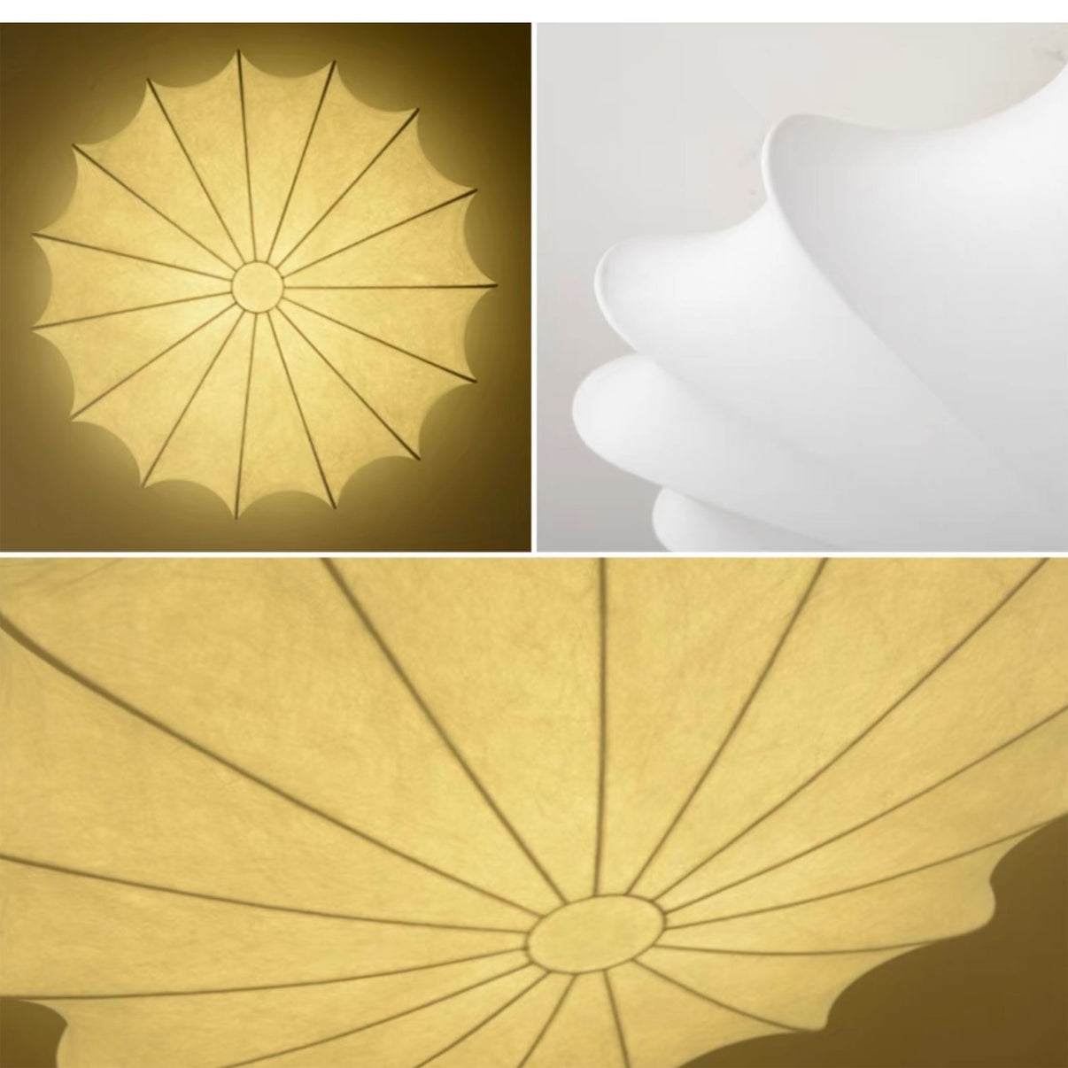 Modern Flower Ceiling Light - Fabric Flush Mount Fixture – indochinadecor