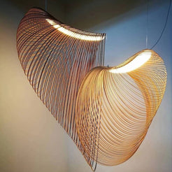 Creative Wooden Light Fixture, Minimalist Pendant Lights, Wabi sabi Pe ...