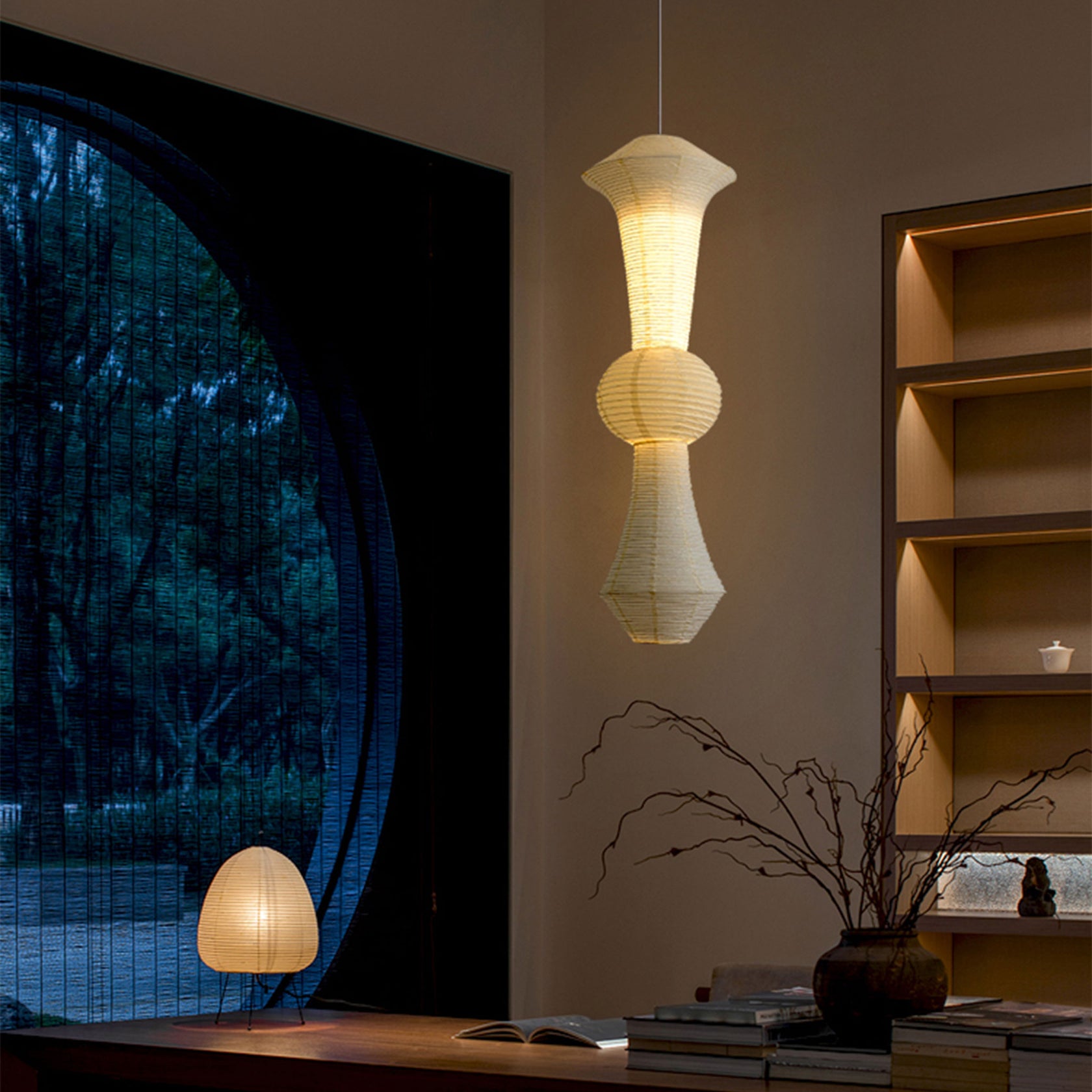 Japanese Paper Lantern, Wabi Sabi Paper Pendant Lights, Vintage Floor ...