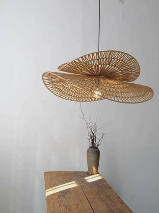 Flower Rattan Pendant Light - Unique Woven Design – indochinadecor
